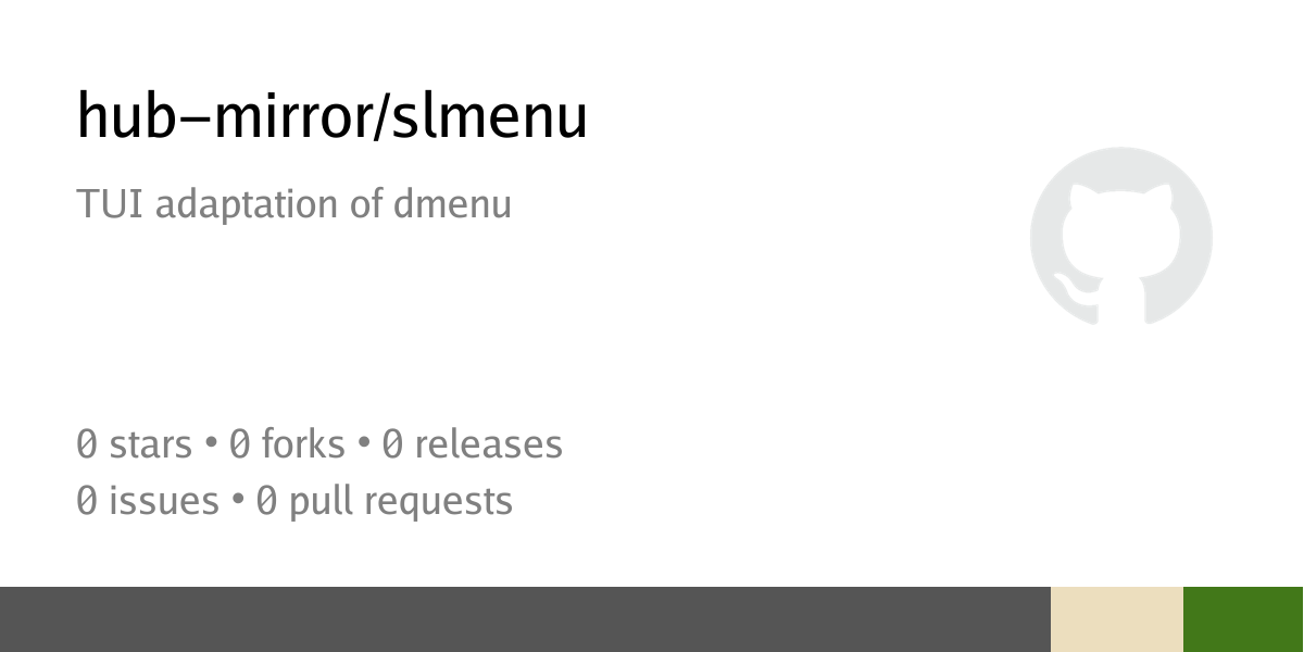 hub-mirror/slmenu: TUI adaptation of dmenu - Molzy's Git